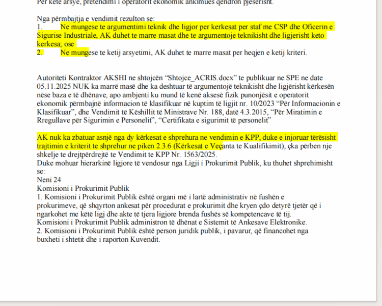 ANKESA NË KPP/ Akuza të forta për paracaktim të fituesit të tenderit 2. ...