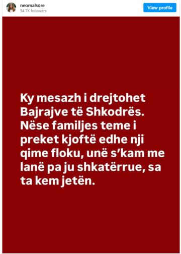 Koçeku mesazh Bajrave të Shkodrës: Nëse familjes time i preket edhe një ...